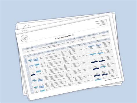 Requirements Matrix Template Requirements Traceability Matrix Template