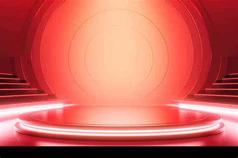 Premium Ai Image Futuristic And Clean Stage Blank Center Background