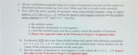 Solved 4 Set Up A Verification Example Using 33 System Of Chegg Com