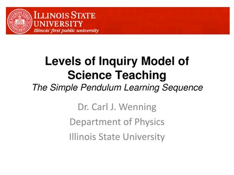 Ppt Levels Of Inquiry Model Of Science Teaching The Simple Pendulum