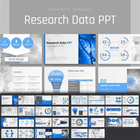 Research Data PPT Template MasterBundles