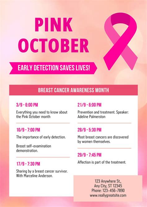 Breast Cancer Awareness Pamphlets Printable