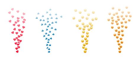 스토리와 라이브 스트리밍을 위해 날아오르는 것을 좋아합니다 소셜 미디어 Ui를 위한 다채로운 좋아요 및 엄지 아이콘 투명한