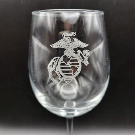 Usmc Marine Corps Glassware Military Retirement T For Etsy