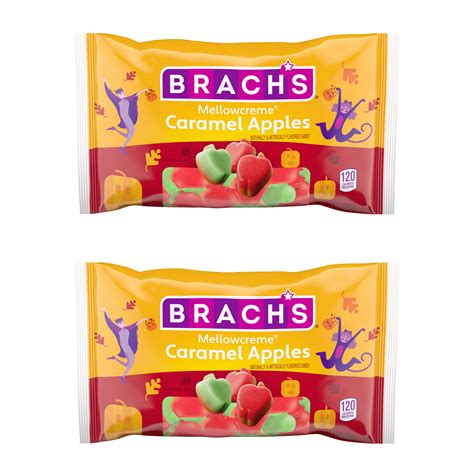 2 Pack Brachs Mellowcreme Caramel Apple Flavored Candy Corn Halloween Candy 9 Oz Bags