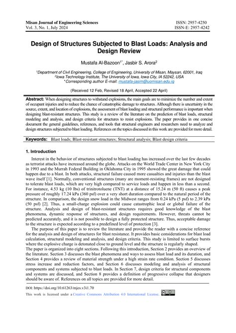 Pdf Design Of Structures Subjected To Blast Loads Analysis And