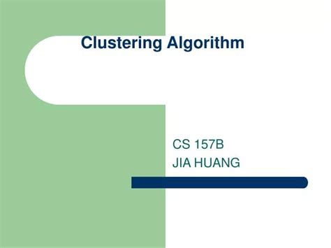 PPT Clustering Algorithm PowerPoint Presentation Free Download ID