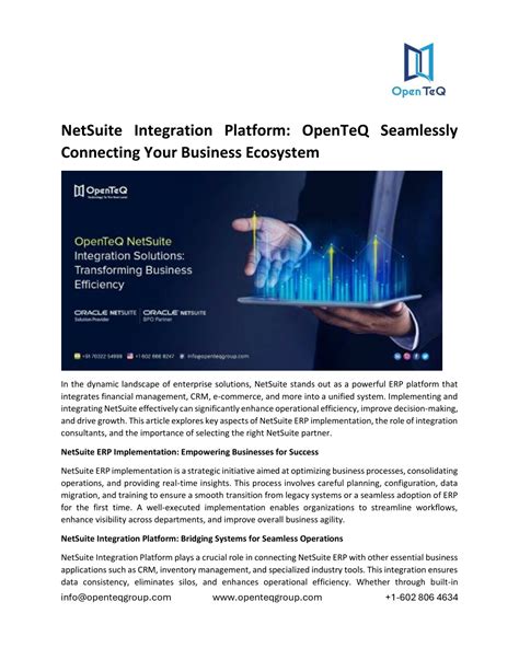 PPT NetSuite Integration Platform OpenTeQ Seamlessly Connecting Your Business Ecosystem