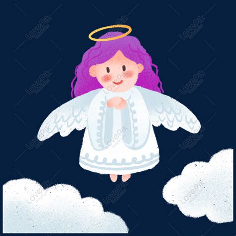 손으로 그린 귀여운 천사 어린 소녀 Png 일러스트 무료 다운로드 Lovepik