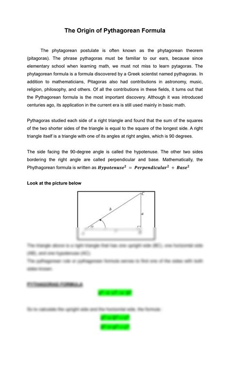 Solution The Origin Of Pythagorean Formula Studypool