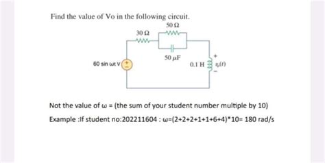 Solved Find The Value Of Vo In The Following Circuit Not The Chegg