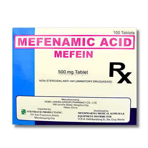 Mefein Mefenamic Acid 500mg Tablet 100s Price In The Philippines