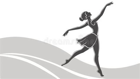 Graceful Ballerina Silhouette Artistic Dance Pose Movement Vector Design Generative Ai Stock