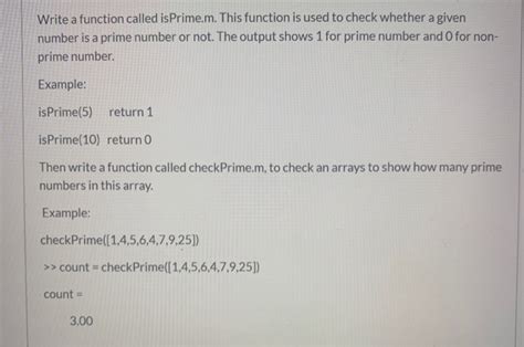 Solved Write A Function Called Is Primem This Function Is