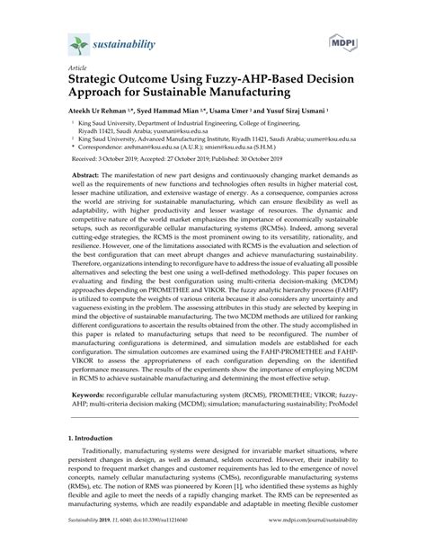[pdf] Strategic Outcome Using Fuzzy Ahp Based Decision Approach For