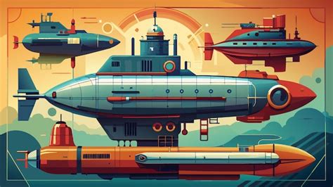 Submarine Vector Graphics Illustration Eps Source File Format Lossless