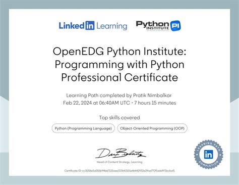 Certificate Of Completion Pratik Nimbalkar