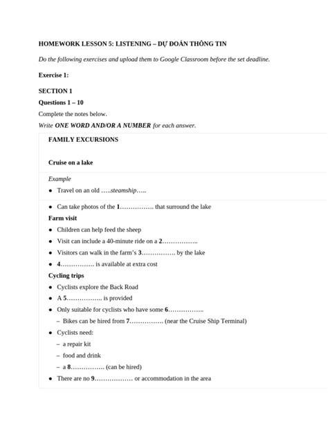 Lesson 5 Homework Pdf Sports And Recreation Cooking Food And Wine