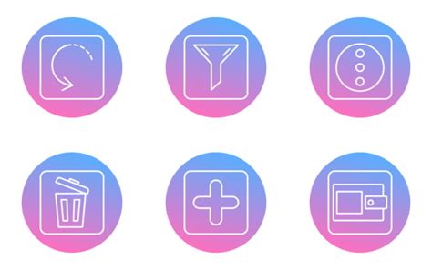 web ui icon pack gradient fill 25 svg icons