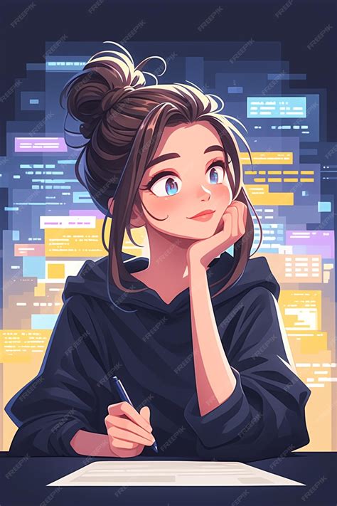 Premium Vector Caucasian Female Software Developer In Her 40s Debugging A Program