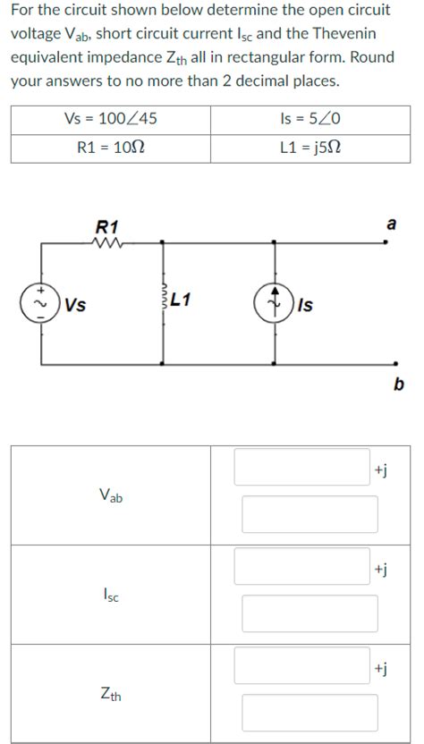 Solved For The Circuit Shown Below Determine The Open Chegg