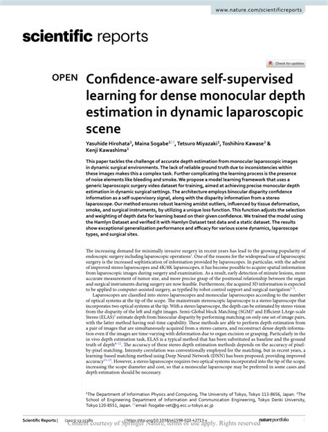 PDF Confidence Aware Self Supervised Learning For Dense Monocular Depth Estimation In Dynamic