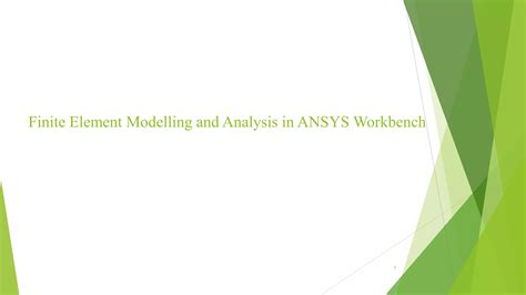 Finite Element Modelling And Analysis In Ansys Workbench PPTX Physics Science