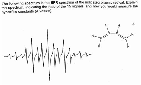 Solved The Following Spectrum Is The EPR Spectrum Of The Chegg Com
