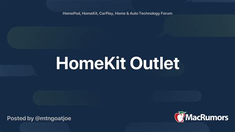 Homekit Outlet Macrumors Forums