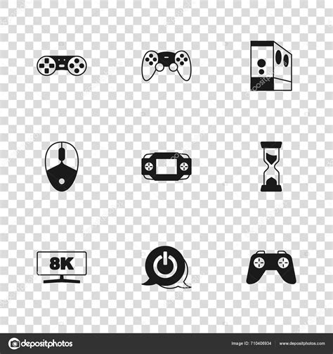 Set Power Button Old Hourglass Game Controller Joystick Portable Video