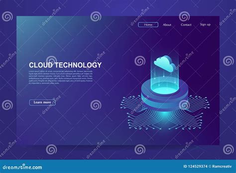 Concept Of Big Data Processing Center Cloud Database Stock Vector Illustration Of Information