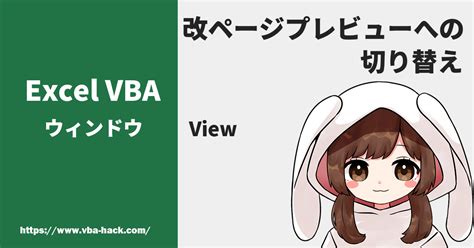 【excel Vba】改ページプレビューに切り替える（view）