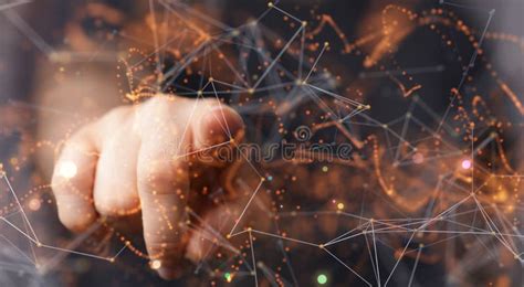 3d Rendered Global Network Hovering In Mans Hand Stock Illustration