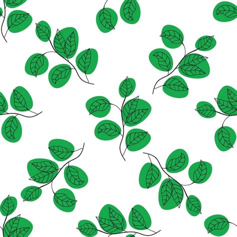 premium vector seamless pattern with tree branch on white background