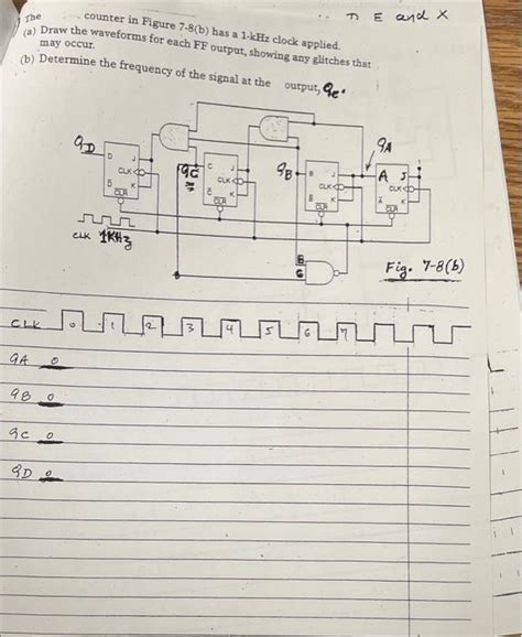 solved the to e and x counter in figure 7 8 b has a 1 khz