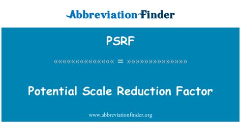 Psrf Stands For Potential Scale Reduction Factor Abbreviation Finder