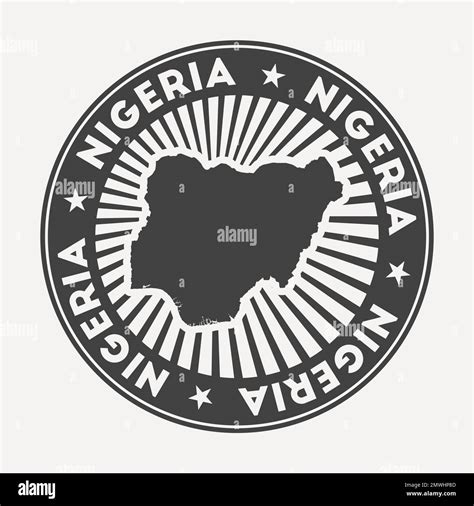 Nigeria Round Logo Vintage Travel Badge With The Circular Name And Map