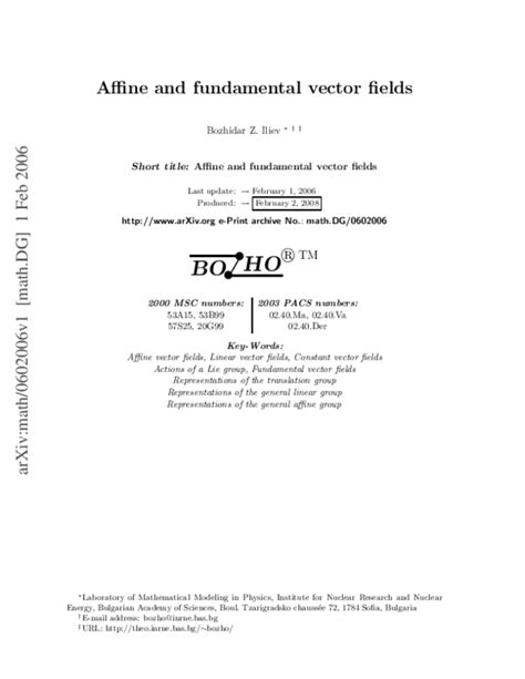 Pdf Affine And Fundamental Vector Fields On Manifolds