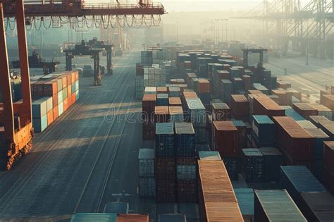 Freight Forwarding Operations At A Busy Port Connecting State Trade And