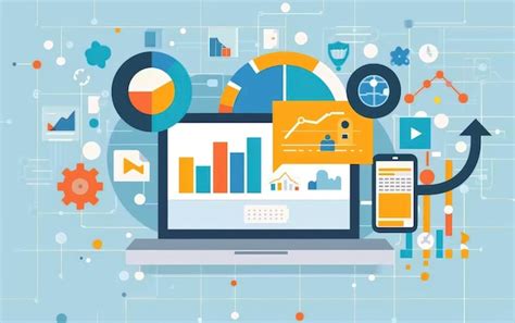 Premium Photo Flat Isometric Illustration Concept Computer Data Analysis