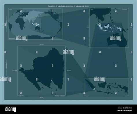 Lampung Province Of Indonesia Diagram Showing The Location Of The Region On Larger Scale Maps
