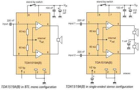 Schematic Wiring Diagram 6 Watt Audio Amplifier Schematic Circuit With TDA1519