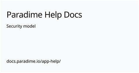 Security Model Paradime Help Docs