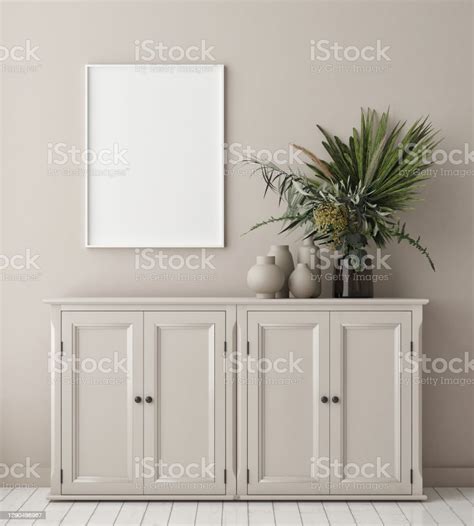 모던 한 인테리어 배경 스칸디나비아 스타일 3d 렌더링에서 포스터 프레임을 모의 0명에 대한 스톡 사진 및 기타 이미지 0명