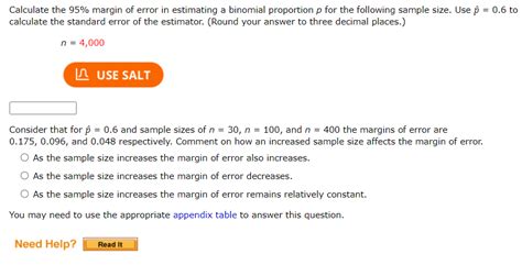 Solved Calculate The 95 Margin Of Error In Estimating A