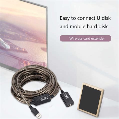 Cable With Extension Chip High Speed USB Active Repeater Booster Keyboard Printer Extender