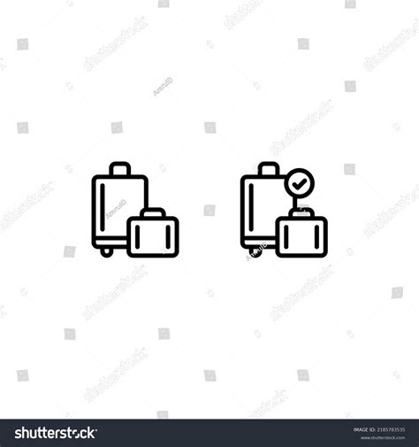 Baggage Check Pass Outline Icon Logo Stock Vector Royalty Free