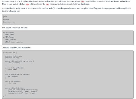Solved Your Are Going To Practice Class Inheritance In This Chegg Com