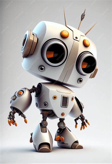 Conception De Personnages Dun Petit Robot Mignon Sur Fond Isolé Créé