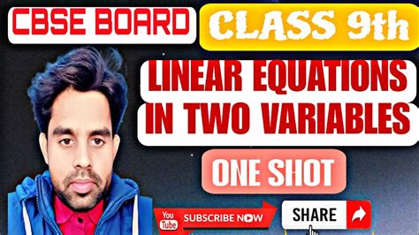 Linear Equations In Two Variables In One Shot Concepts Questions
